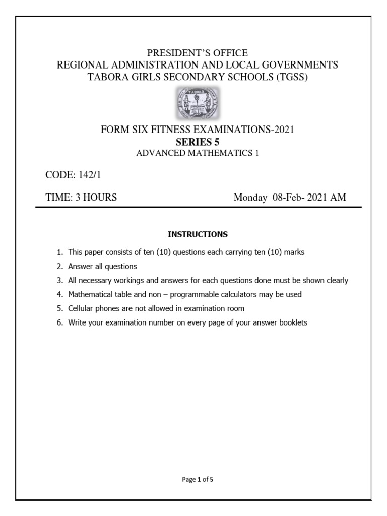 Adv. Math 1 | PDF | Integral | Function (Mathematics)