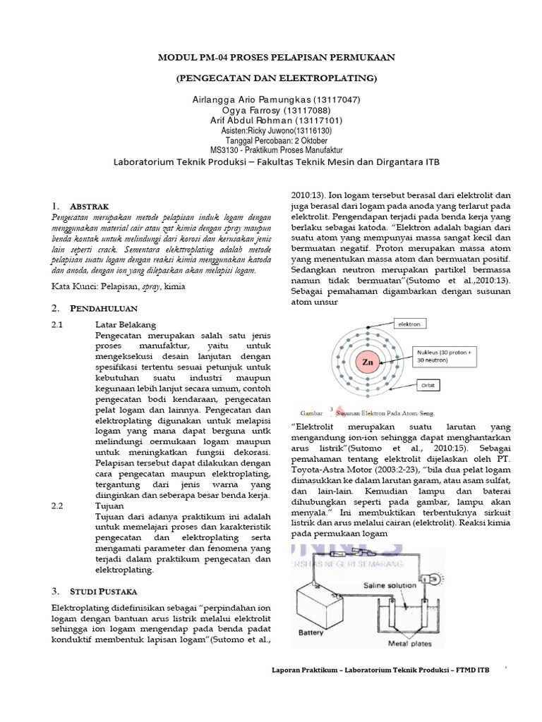 Proses Pengecatan dan Elektroplating Logam | PDF