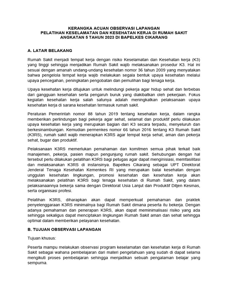 TOR OL K3RS ANGK 5 TH 2023 BAPELKES CIKARANG-edit OL | PDF