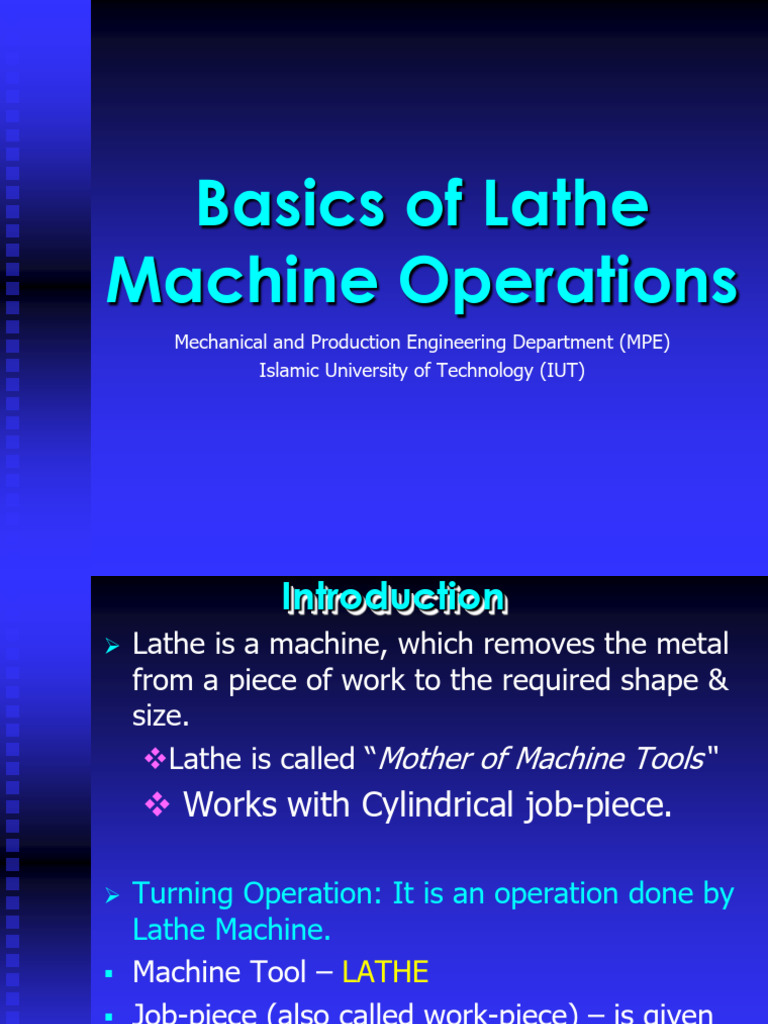 Basics of Lathe Operations | PDF | Machining | Woodworking