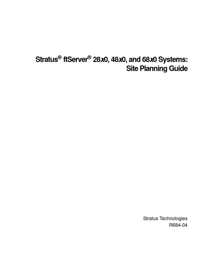 Stratus Server Site Planning Guide | PDF | Command Line Interface ...