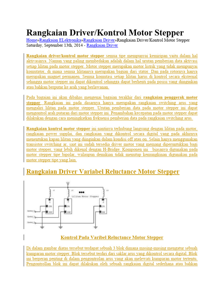 Rangkaian Driver Motor Stepper | PDF