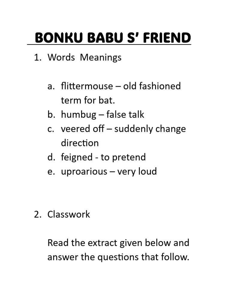 bonku babu s' friend | PDF