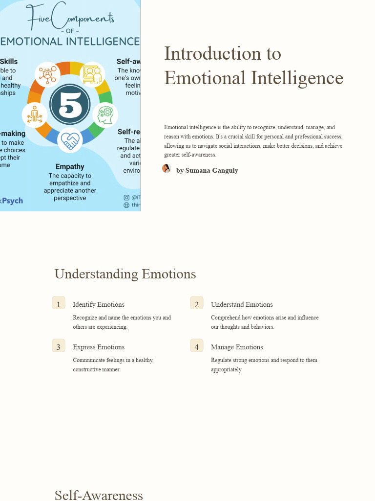 23BBT10104, Emotional Intelligence | PDF | Emotions | Psychological ...