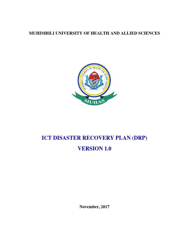 MUHAS ICT Disaster Recovery Plan 2017 | PDF | Disaster Recovery ...