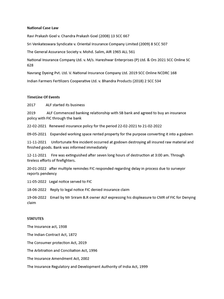 Insurance Claim Dispute Timeline | PDF