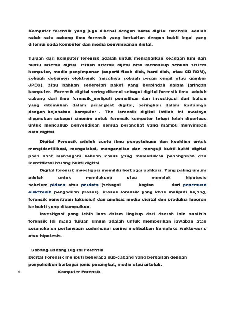 Pengantar Komputer Forensik Digital | PDF