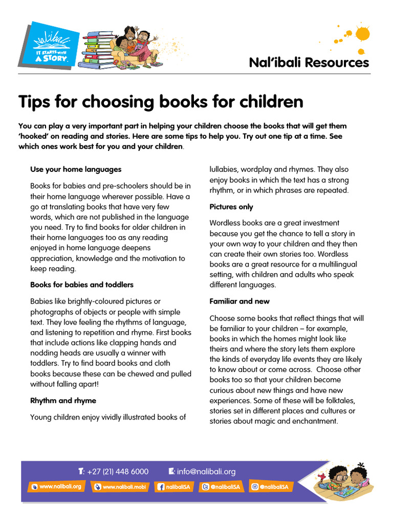 Choosing Books Tip-sheet | PDF | Cognition | Human Communication