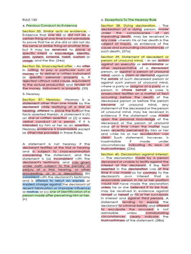 Rule 130 133 | Download Free PDF | Evidence (Law) | Burden Of Proof (Law)