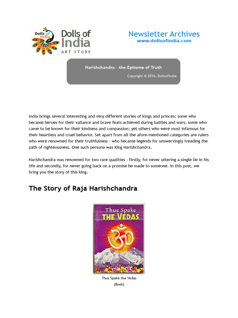 Harishchandra (1) | Download Free PDF | Hindu Mythology