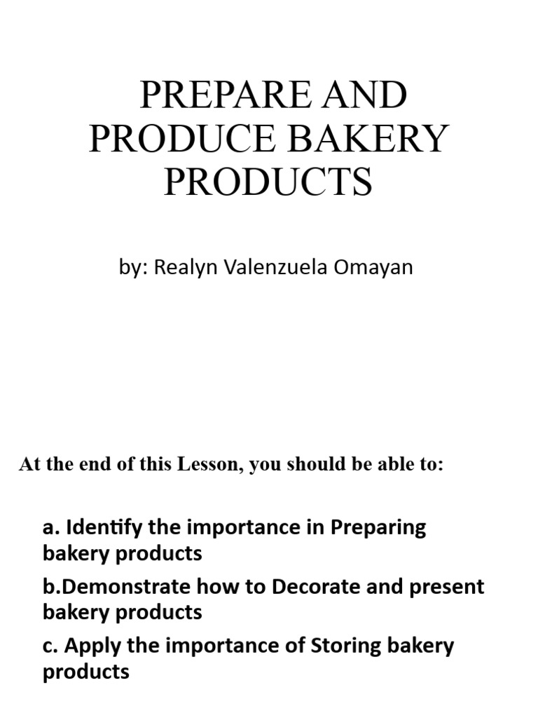 Bakery Product Preparation Guide | PDF | Sodium Bicarbonate | Flour