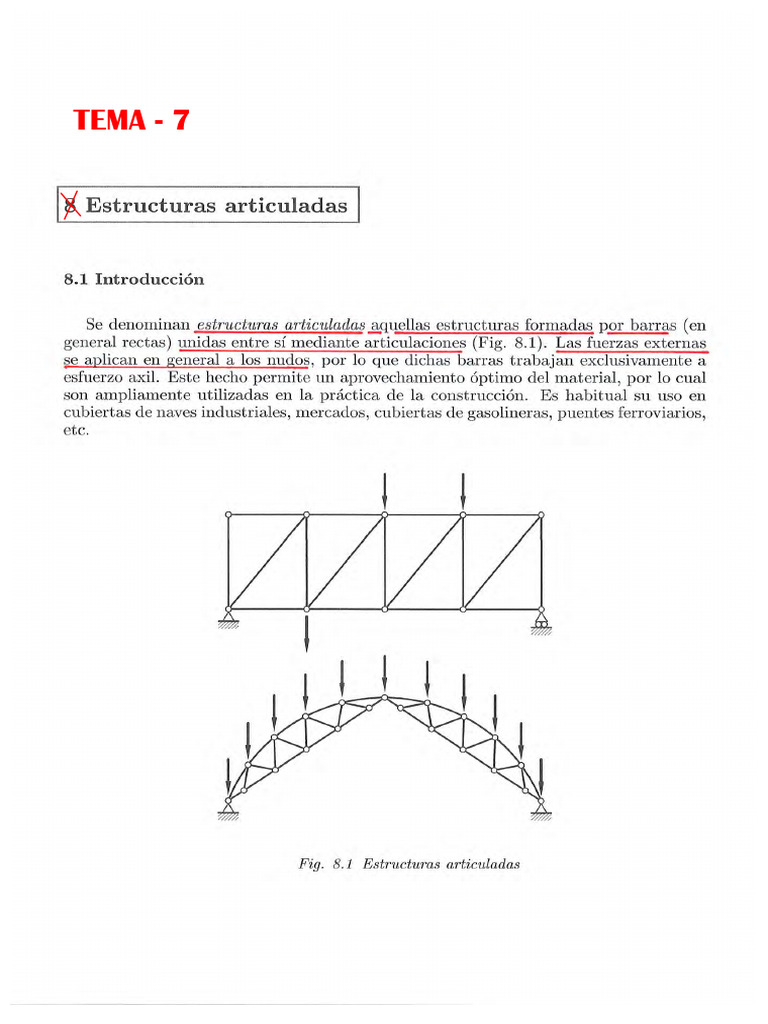 Tema 7 Estructuras Articuladas Isostaticas | PDF