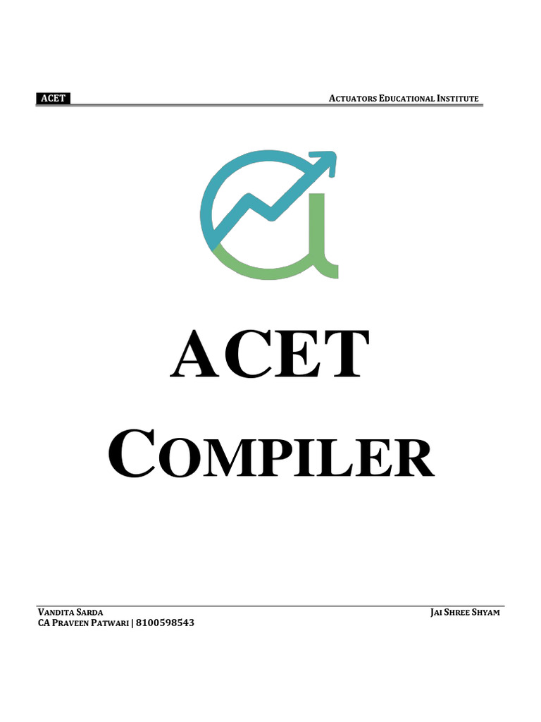 Acet Compiler Final | Download Free PDF | Function (Mathematics) | Probability Distribution