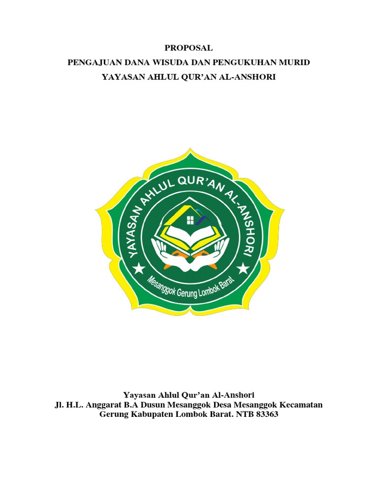 Proposal Dana Wisuda Santri Al-Anshori | PDF