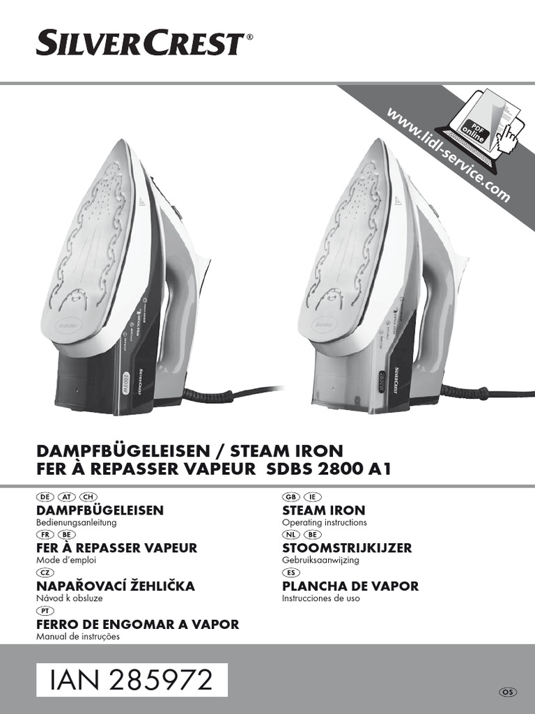 SilverCrest SDBS 2800 A1 Iron English Manual | Download Free PDF | Ac Power Plugs And Sockets ...