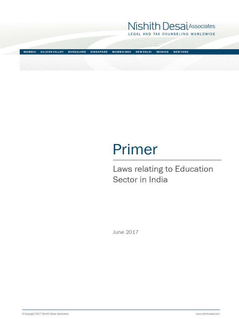 Primer-Laws Relating To Education Sector in India | PDF | Preschool ...
