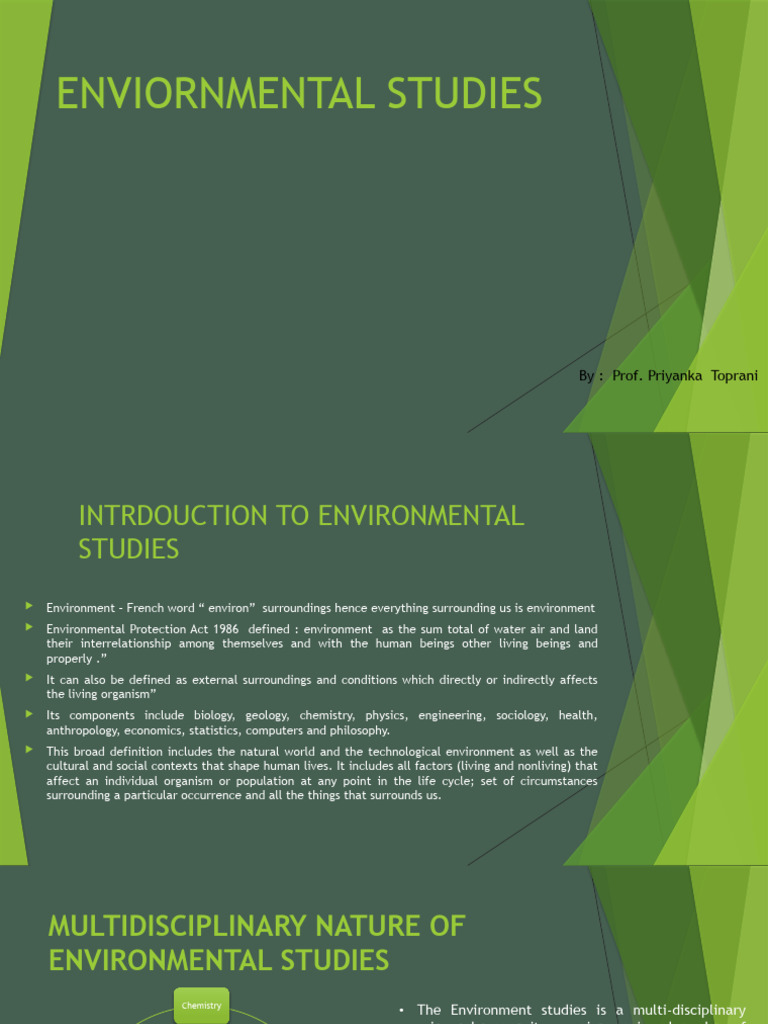 Enviornmental Studies Unit 1 | PDF | Renewable Resources | Soil
