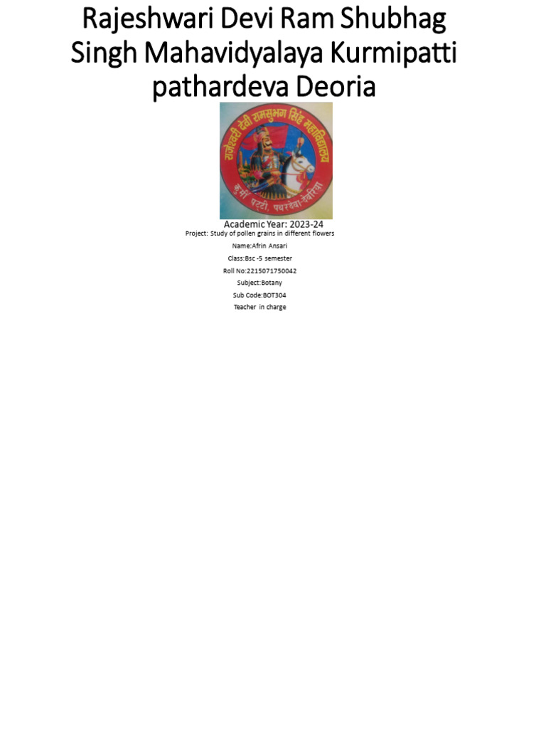 Academic Year: 2023-24 | PDF | Pollen | Flax