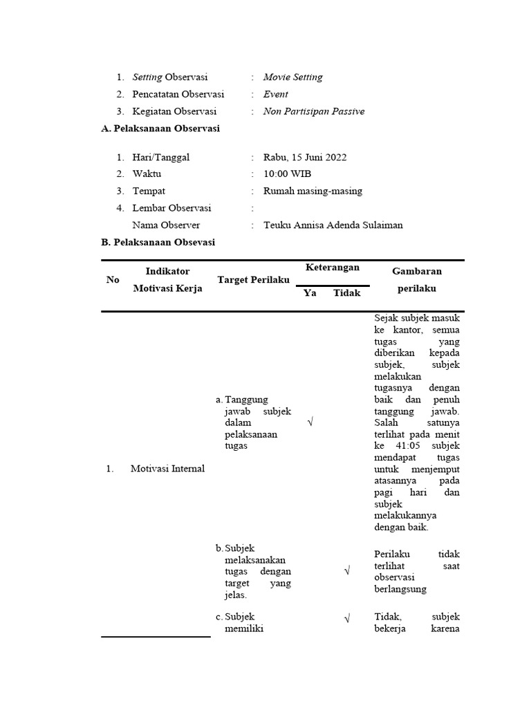 Tabel The Intern Acha | PDF