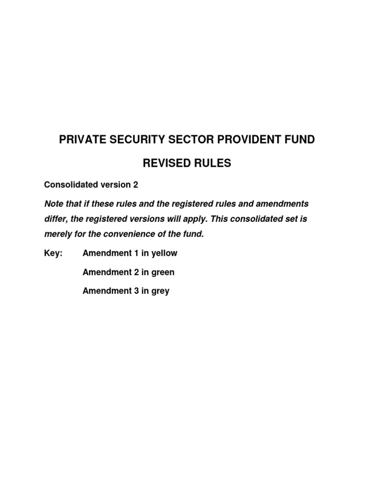 PSSPF Revised Rules Consolidated Working Copy With Amendments 1 3 18 01 ...