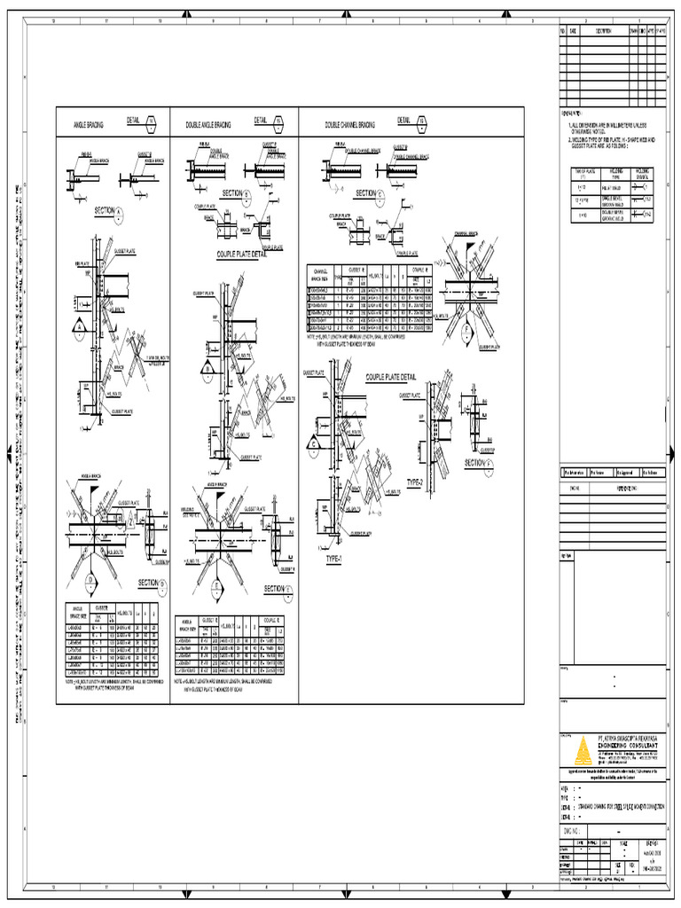 Standard Drawing for Steel Vertical Brace | PDF