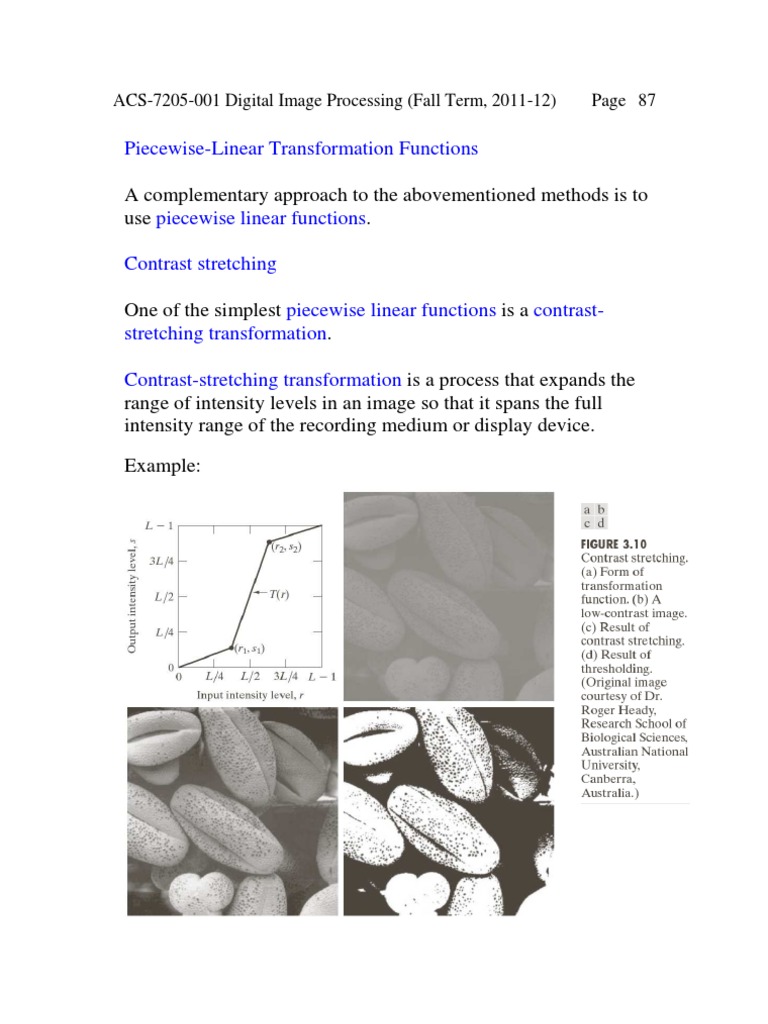An In-Depth Exploration of Piecewise Linear Transformations, Intensity Level Slicing, Bit-Plane ...