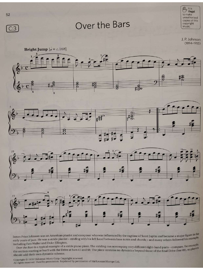 Over The Bars Piano ABRSM Grade 8 | PDF