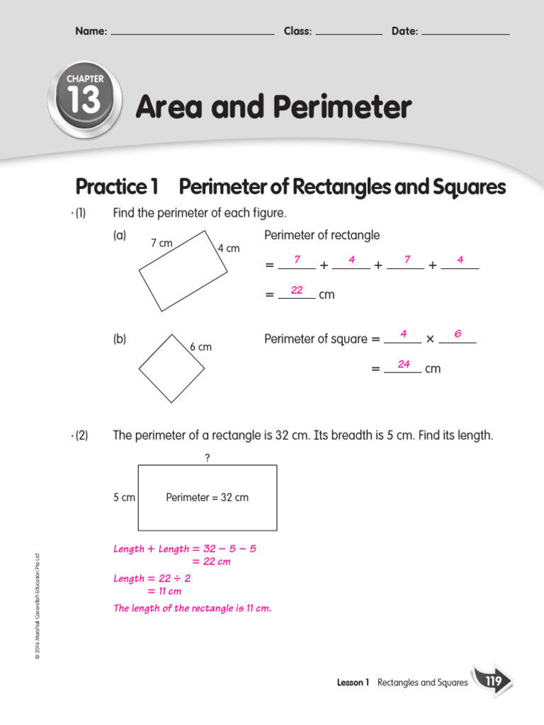 Perimeter and Area Practice Problems | PDF | Area | Length