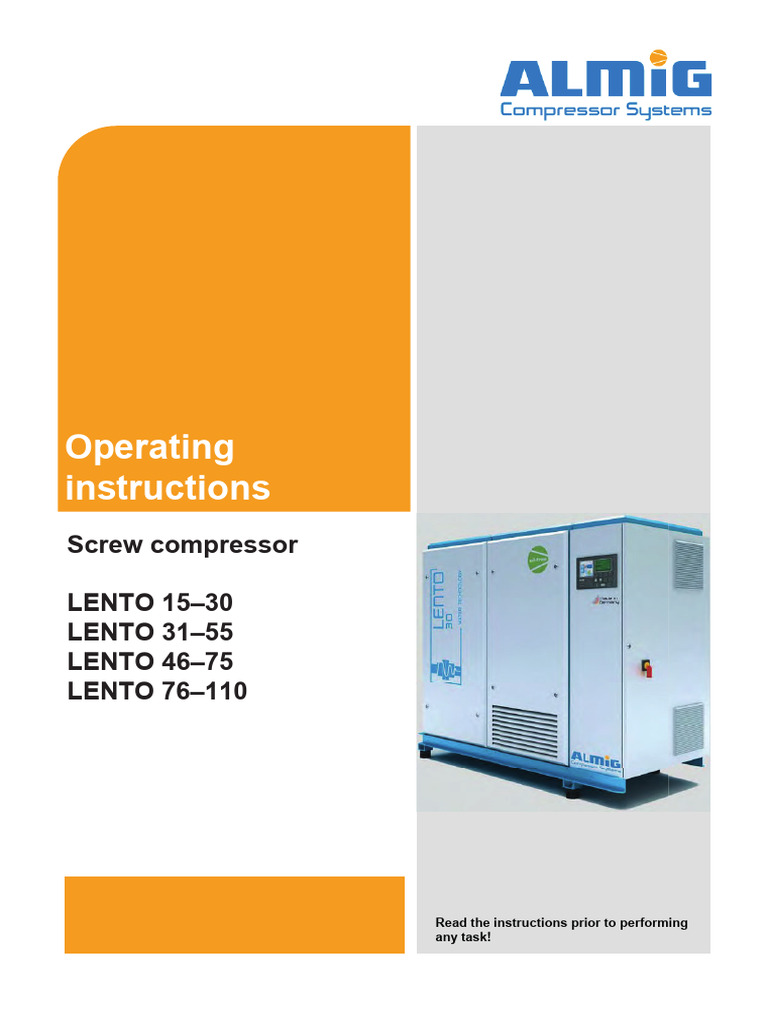 Almage Lento Compressor Manual | PDF | Personal Protective Equipment ...