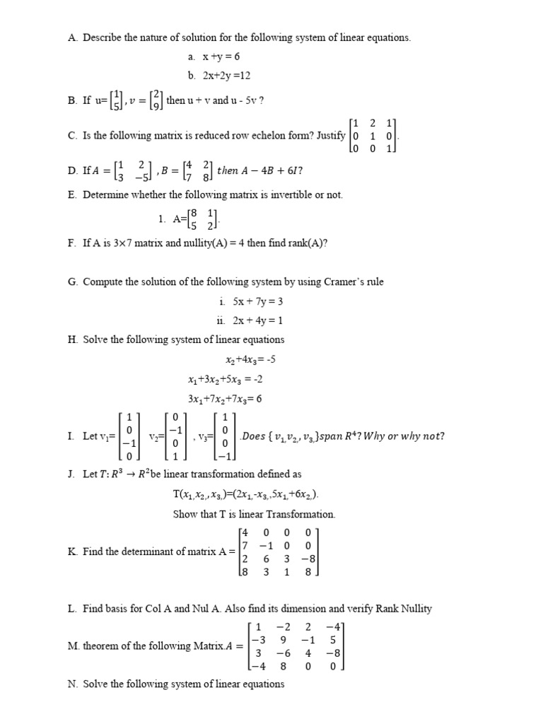 QB MAtrix | PDF | Matrix (Mathematics) | Mathematical Concepts