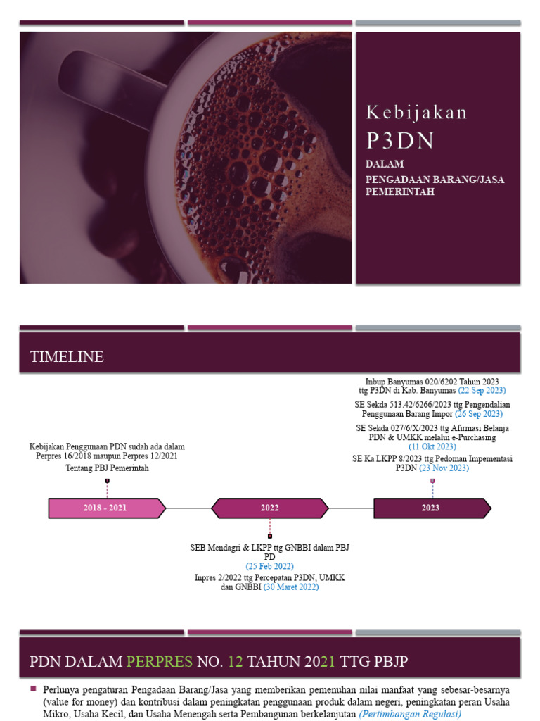 Kebijakan P3DN dalam Pengadaan 2023 | PDF | Pengelolaan Keuangan & Uang