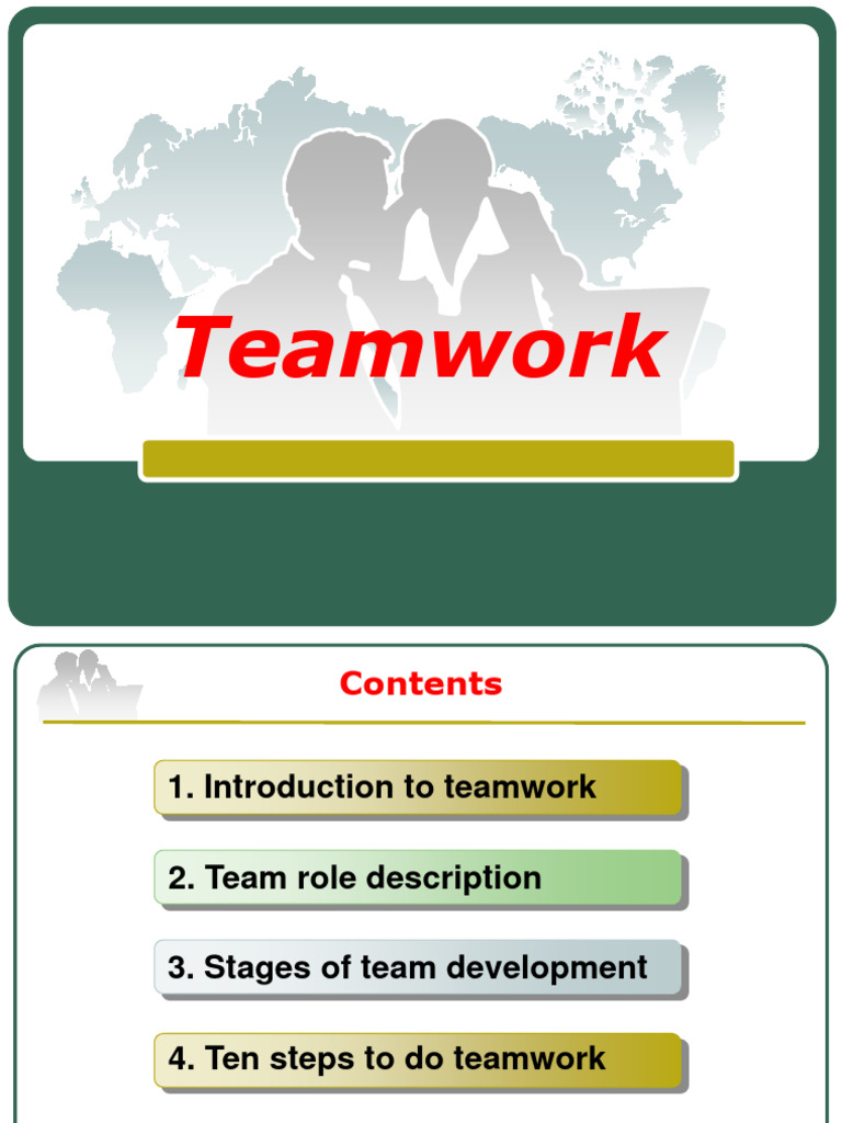 Teamwork Skills - Handouts | PDF | Social Psychology | Organizational ...