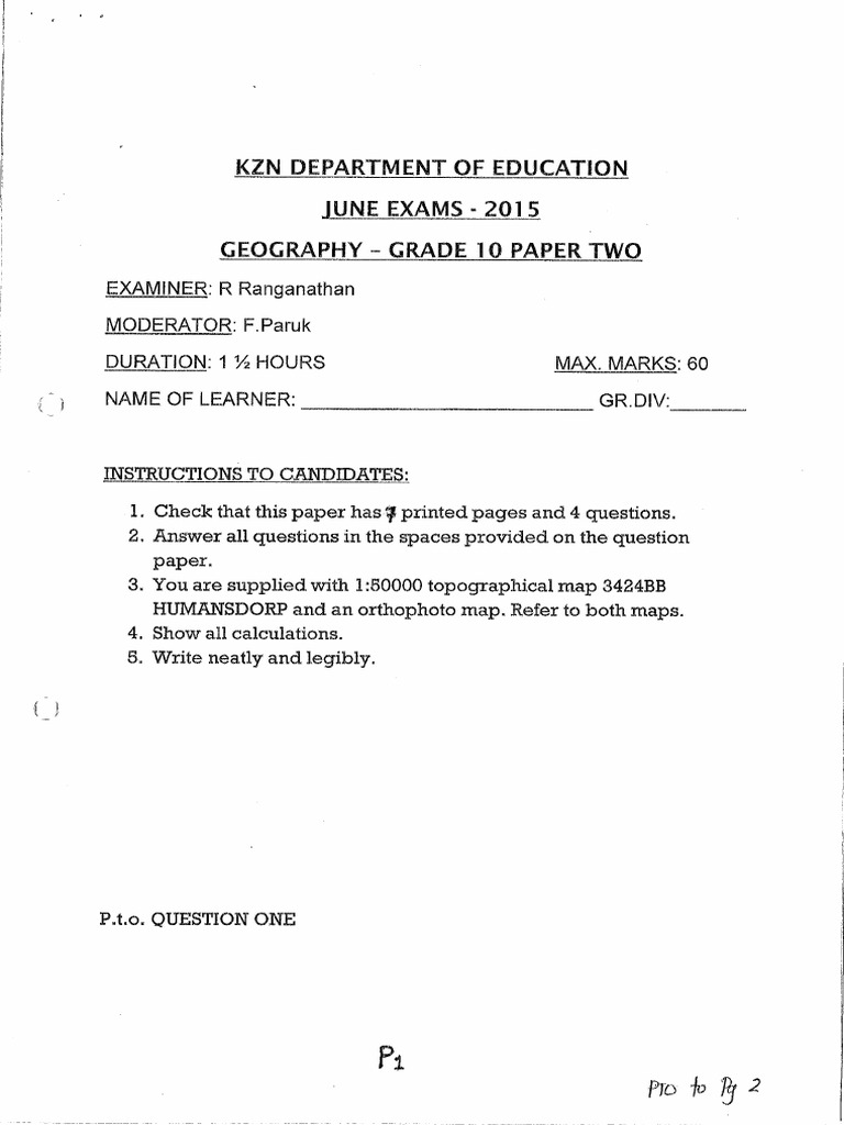 GEO-JUNE-2015-P2-QP-and MEMO | PDF