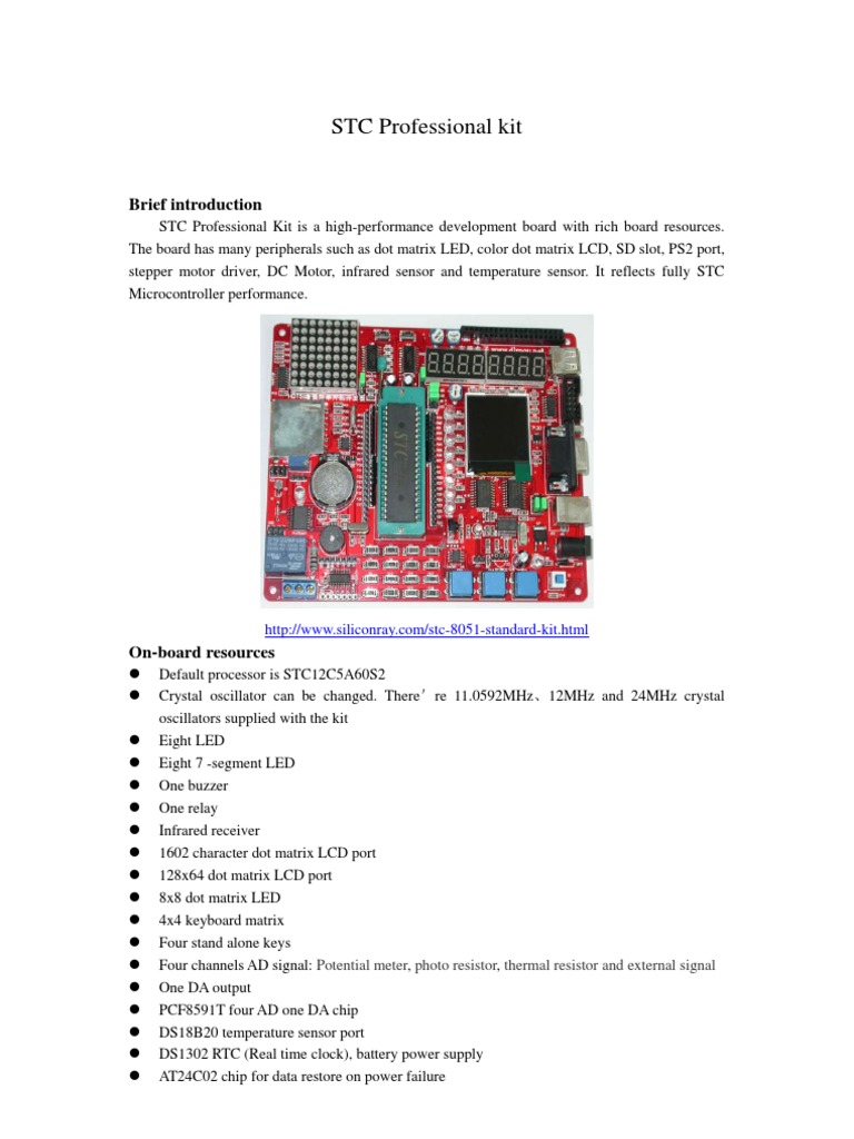 STC Professional Kit Overview | PDF | Usb | Microcontroller