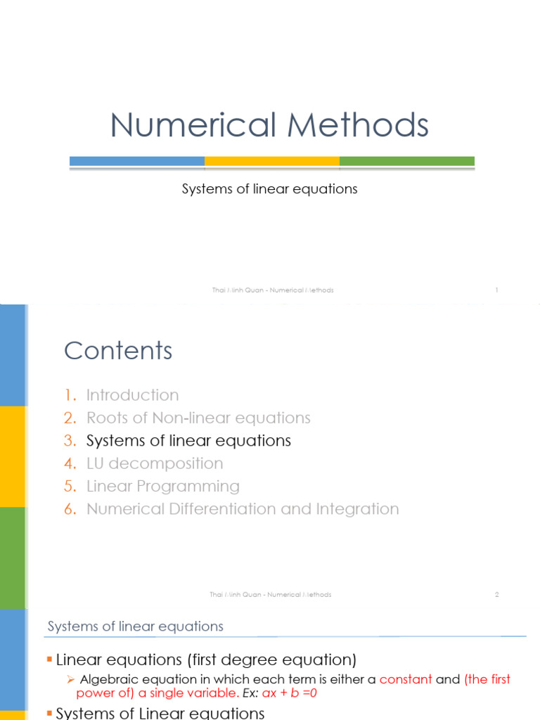 Systems of Linear Equations I | PDF | Matrix (Mathematics) | System Of ...