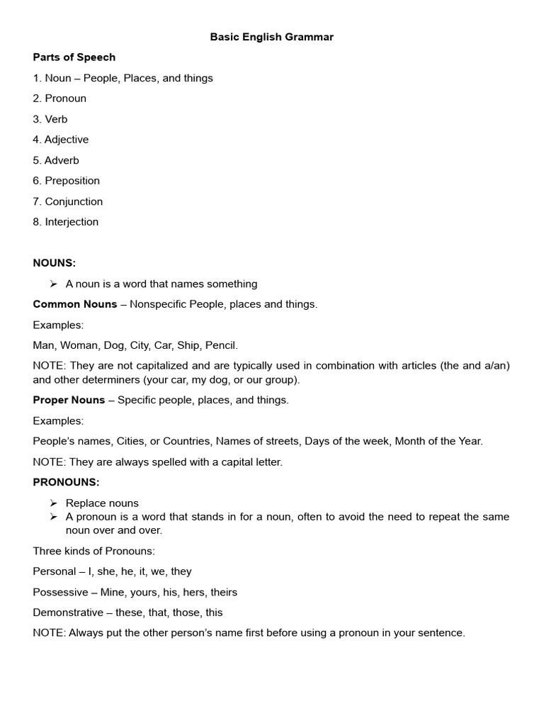 Basic English Grammar | Download Free PDF | Verb | English Grammar