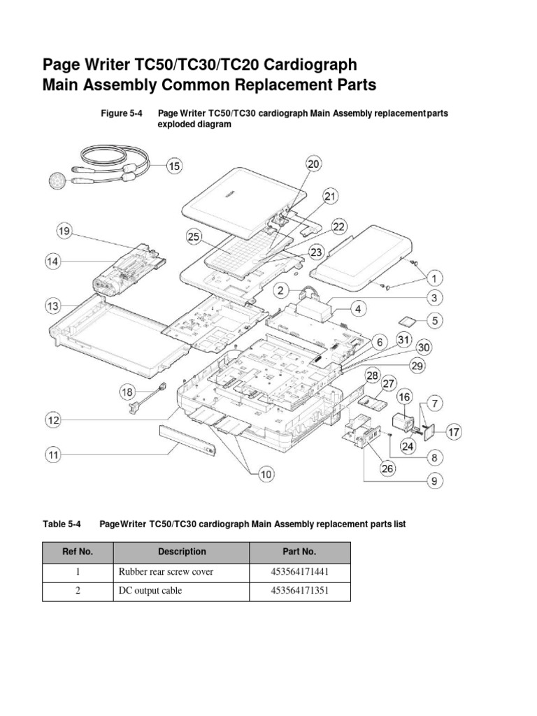 Philips PageWriter TC30 Och TC50 Reservdelsförteckning | PDF | Manufactured Goods