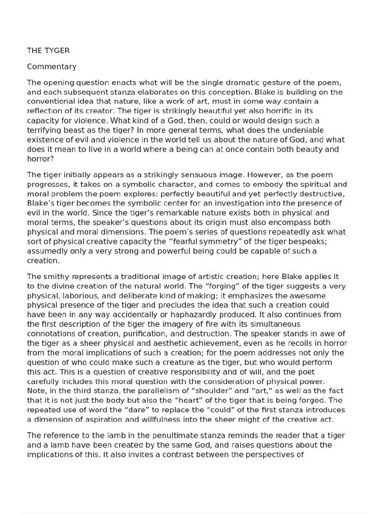 The Tyger | PDF