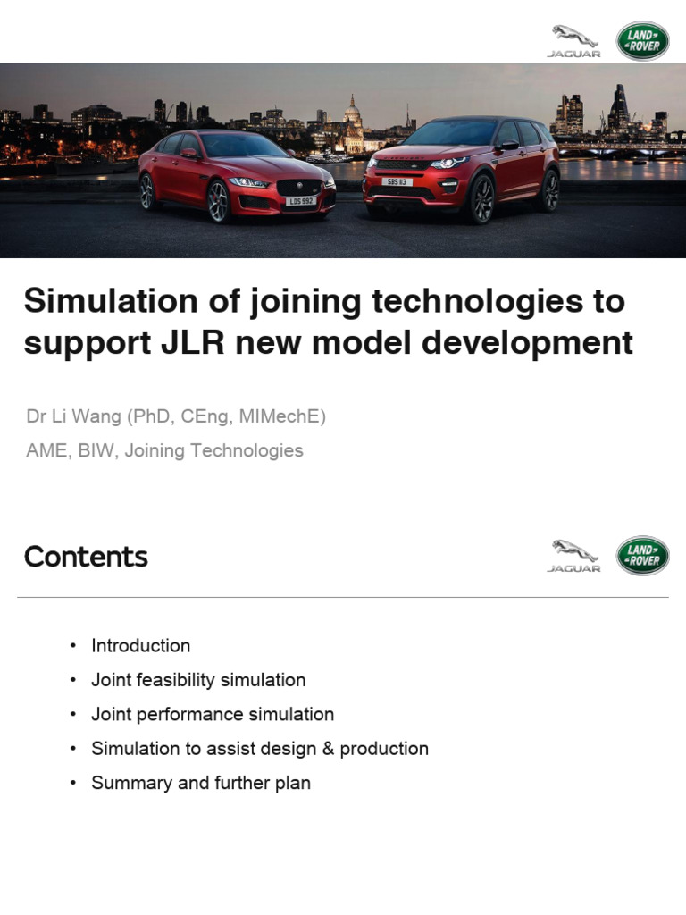 JLR STD | PDF | Simulation | Rivet