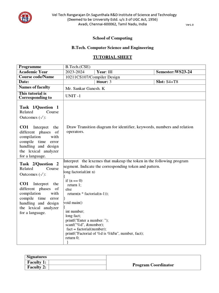 UNIT 1-Tutorial 2 | PDF