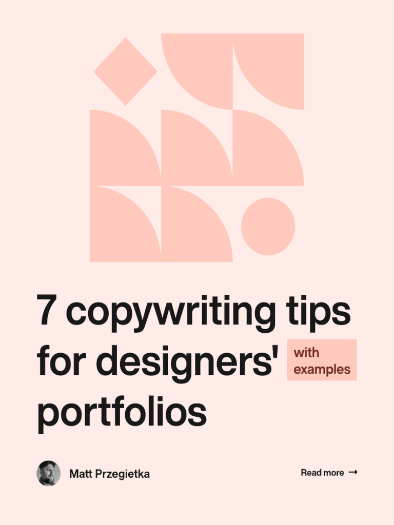 7 Copywriting Tips For Designers' Portfolios: With Examples | PDF ...