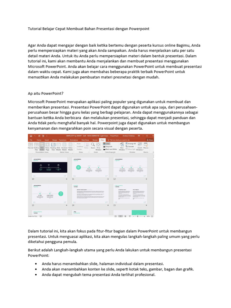 Cara Cepat Membuat Presentasi PowerPoint | PDF | Karier & Perkembangan ...