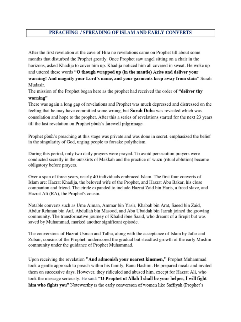 Apr 2024 PREACHING, EARLYCONVERTS | PDF | Muhammad | Prophets And ...