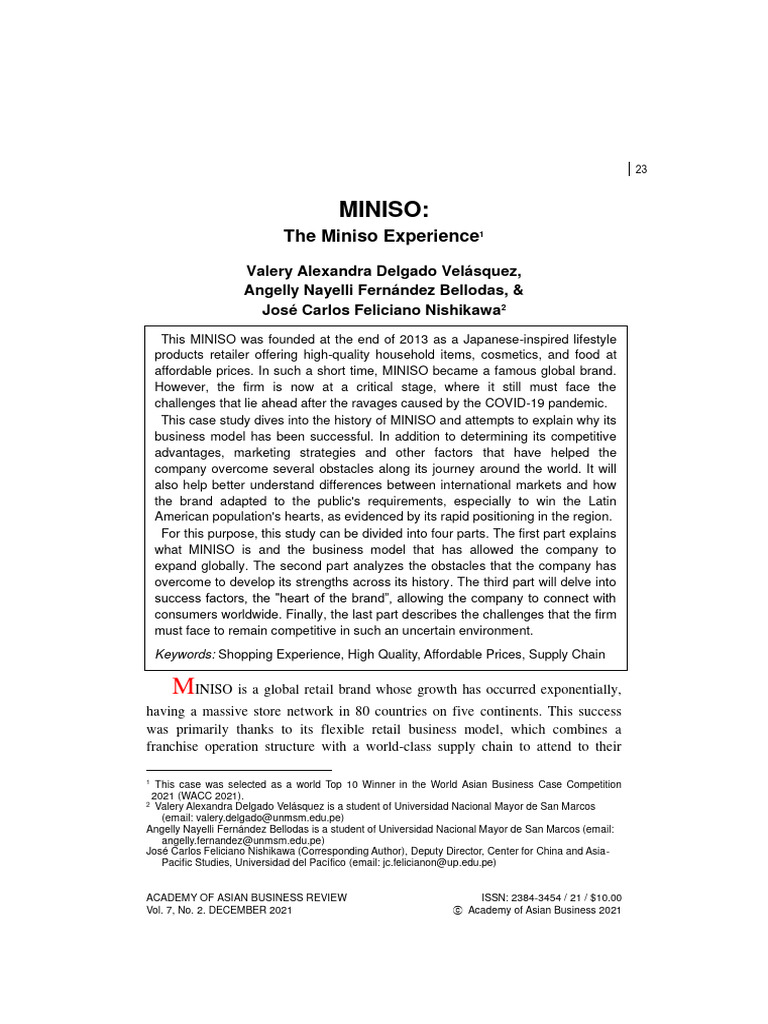 AABR 7 - 2 - 2 - Miniso For Upload - Final | PDF | Retail | Brand