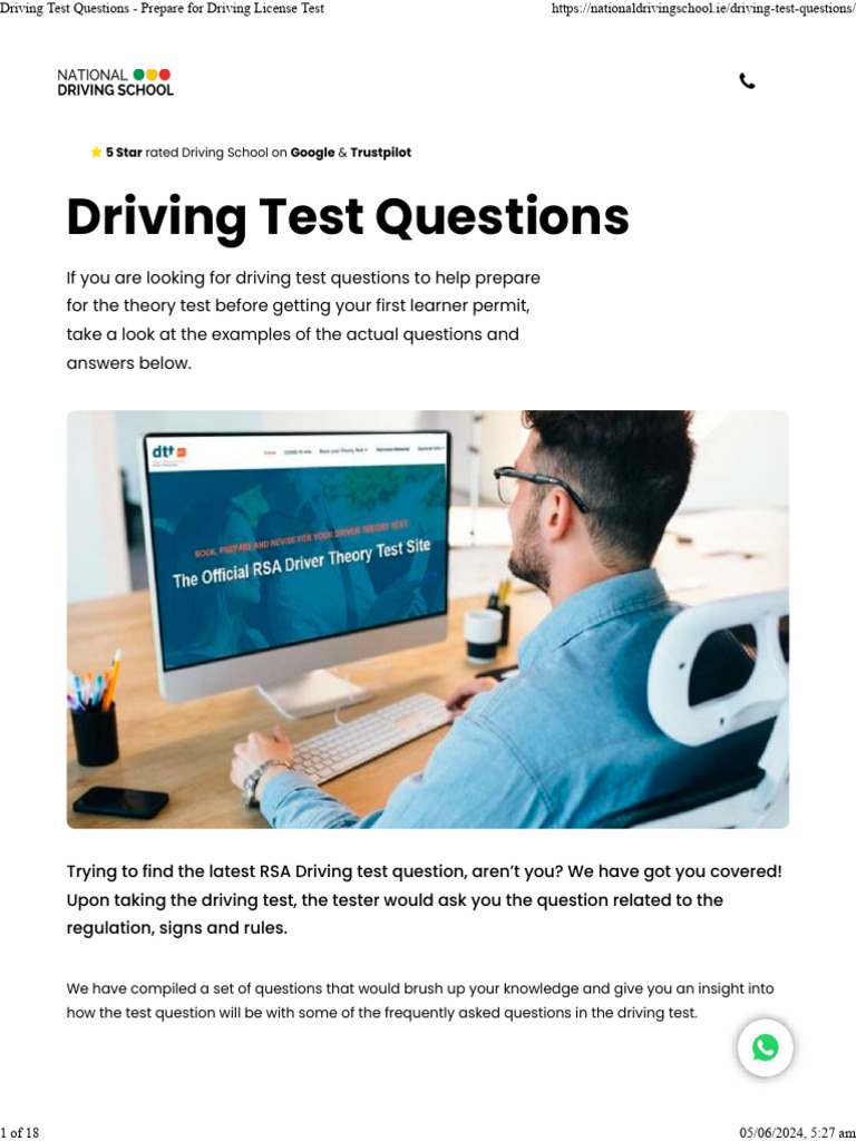 Driving Test Questions - Prepare For Driving License Test | PDF ...