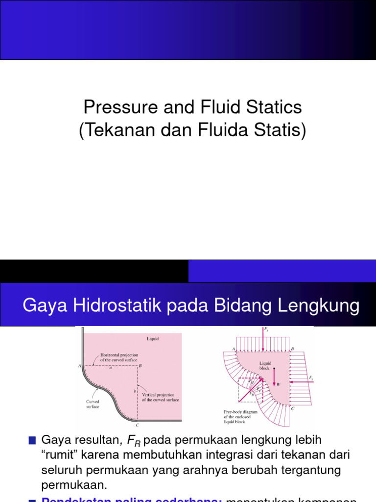 Gaya Hidrostatik pada Bidang Lengkung | PDF