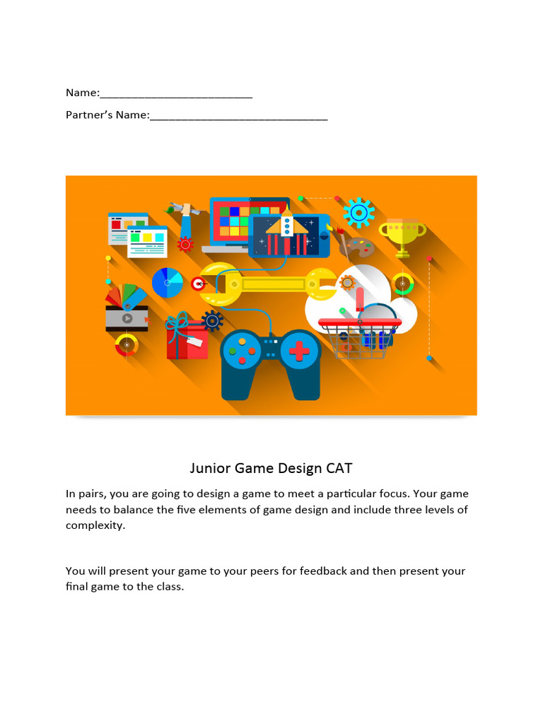 Junior Game Design CAT Booklet | PDF