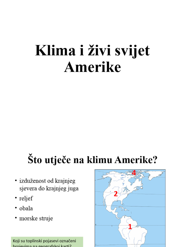 Klima I Živi Svijet Amerike | PDF