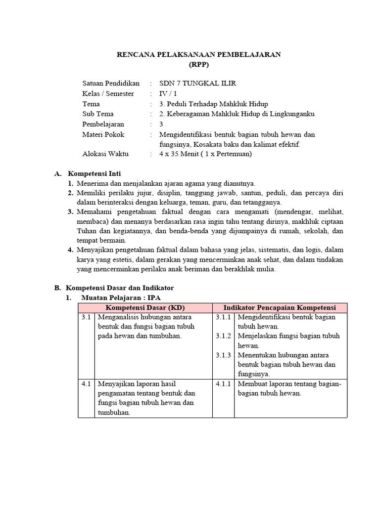 Tugas Akhir 1. RPP | PDF | Karier & Perkembangan