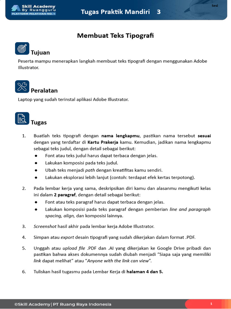 Tugas Tipografi Adobe Illustrator | PDF